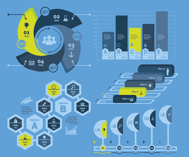 Infographic Design with Charts, Diagrams and Hexagonal Elements | Jiffy ...