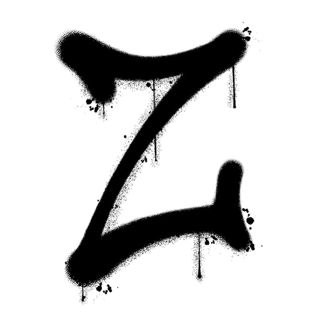 Dripping Graffiti Letter Z in Bold Black Ink | Jiffy Designs