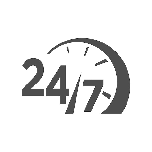 Around-the-Clock Service Symbol in Minimalist Monochrome Design | Jiffy ...