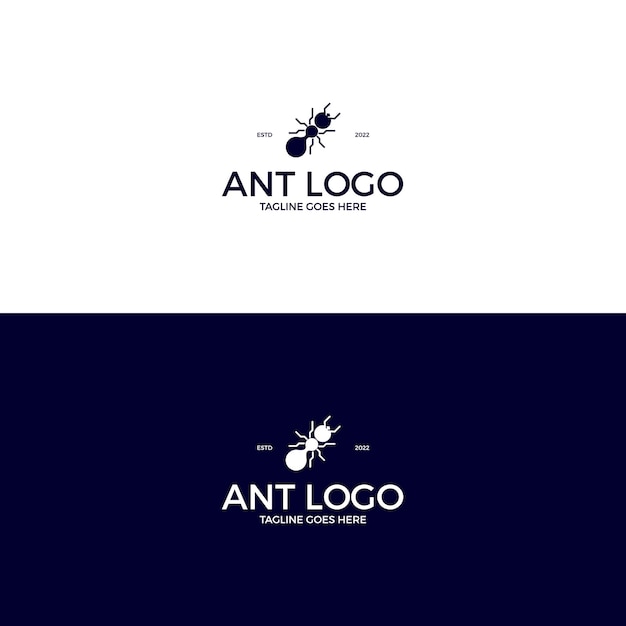 Detailed Ant Emblem with Minimalist Typography and Stylized Insect ...