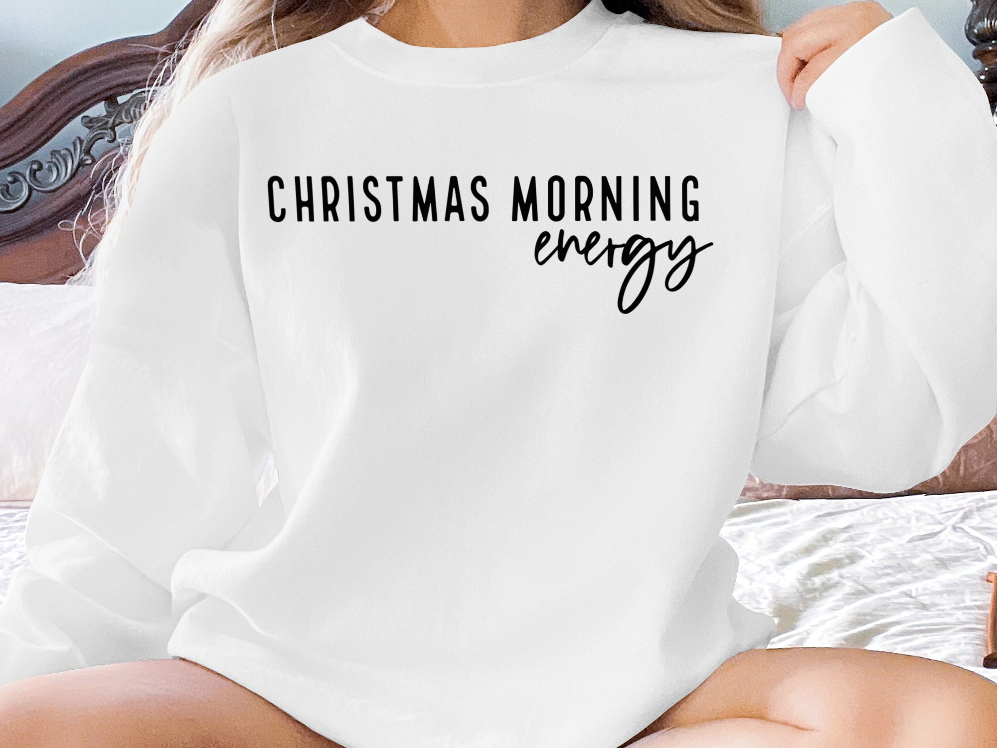 'Christmas Morning Energy' Bold Typography with Playful Cursive Accent ...