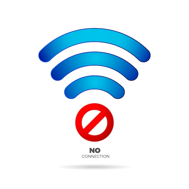 Disconnected Wireless Network Symbol with Red Prohibition Sign | Jiffy ...