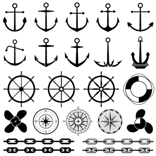 Versatile Nautical Symbols and Design Elements Collection | Jiffy Designs