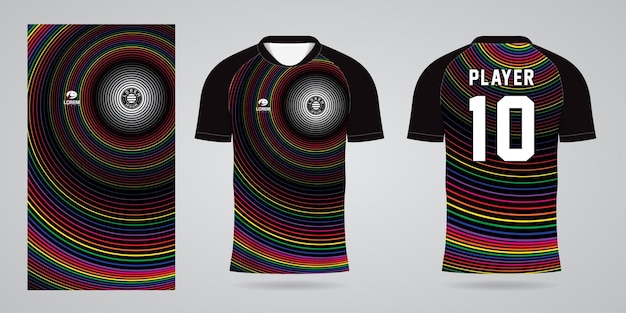 Vibrant Striped Collection: Sports Jersey, Poster, and Sticker Designs ...