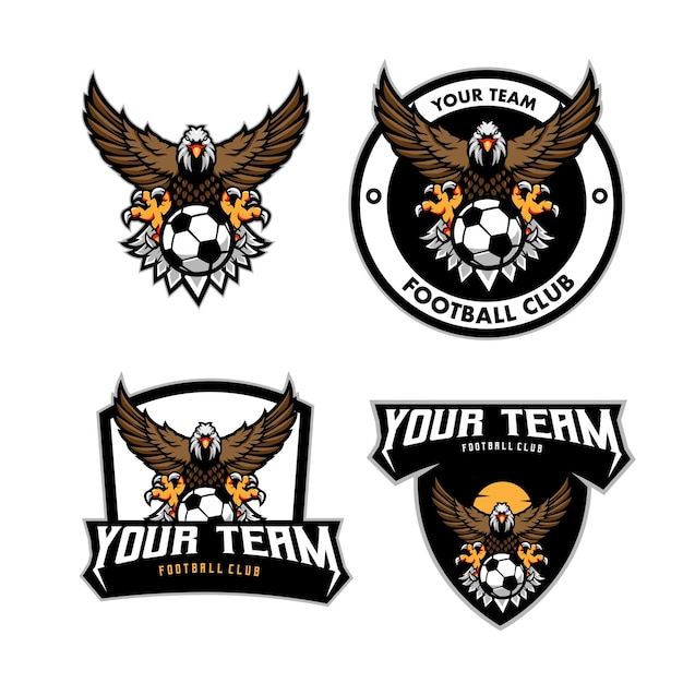 Fierce Eagle Soccer Team Crest with Customizable Team Name | Jiffy Designs