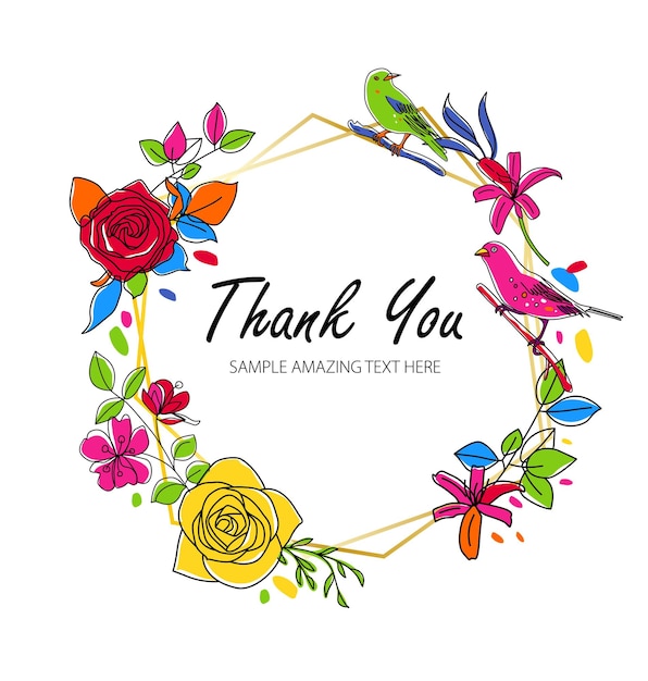 Vibrant Floral Wreath with 'Thank You' Message | Jiffy Designs