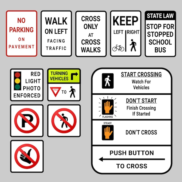 Diverse Traffic Signs: Warning, Regulation, and Crossing Guidance ...