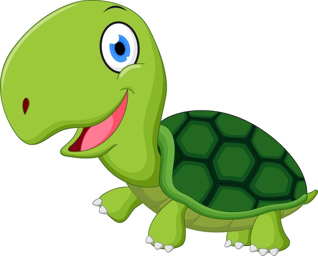 Friendly Green Turtle with Expressive Face and Hexagonal Shell | Jiffy ...