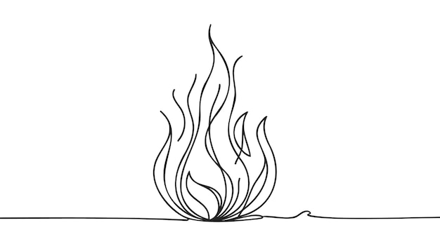 Minimalist Flame Illustration in Continuous Line Art | Jiffy Designs