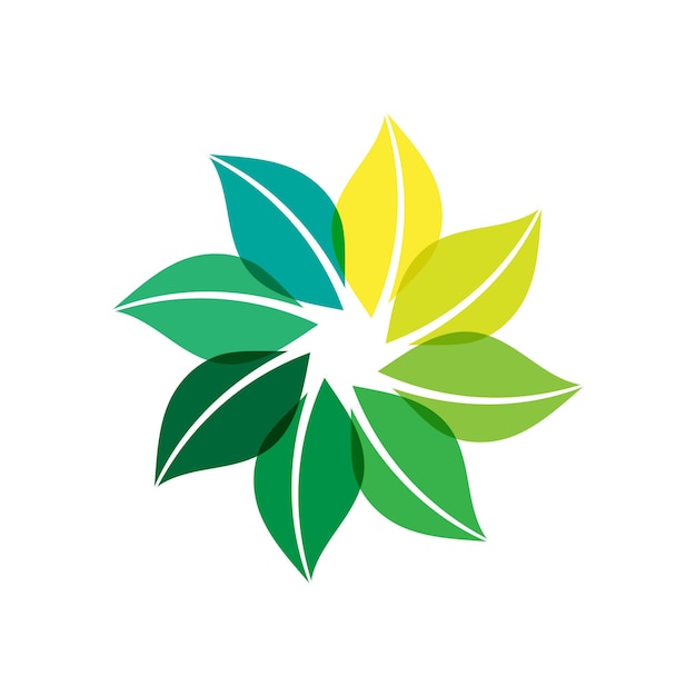 Vibrant Leaf Emblem with Shades of Green and Yellow | Jiffy Designs