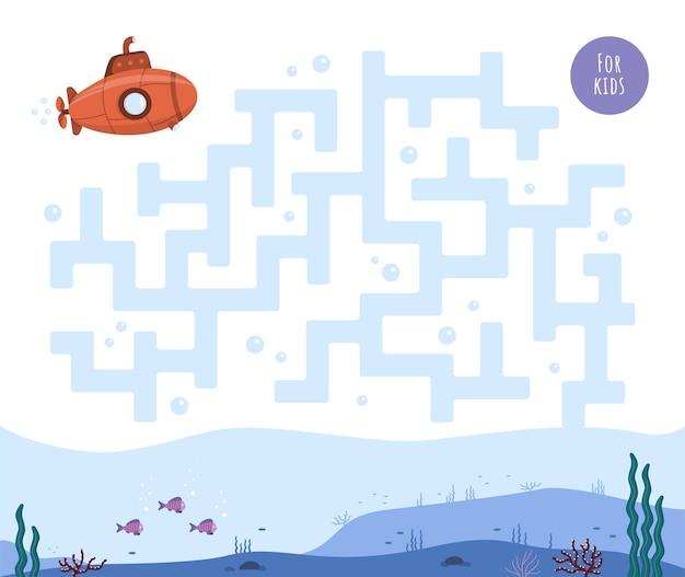 Whimsical Underwater Maze with Playful Submarine | Jiffy Designs