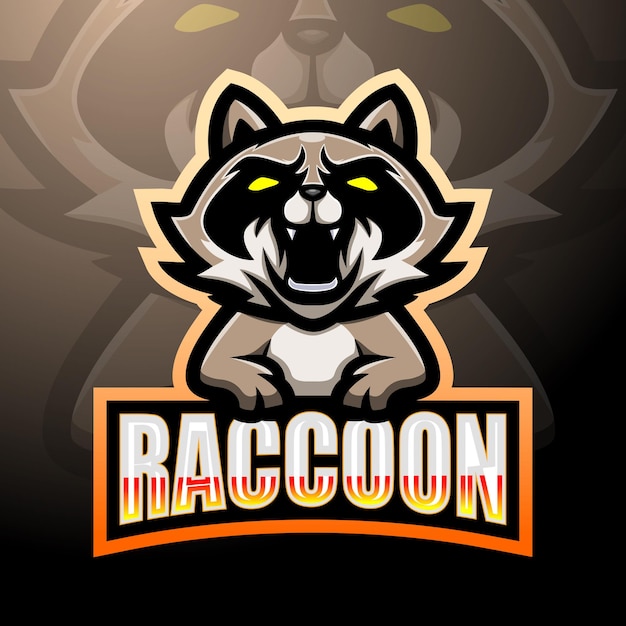 Fierce Raccoon Mascot Logo with Glowing Eyes | Jiffy Designs