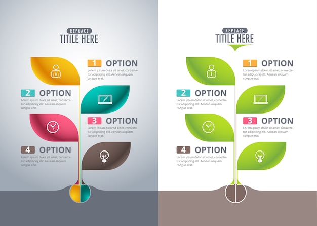Vibrant Infographic with Numbered Leaf-Shaped Options | Jiffy Designs