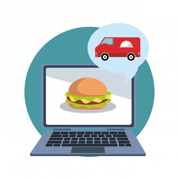 Delicious Burger Displayed on Laptop Screen | Jiffy Designs
