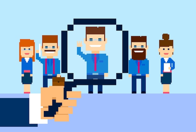 Pixelated Business Team Illustration with Diverse Characters | Jiffy ...