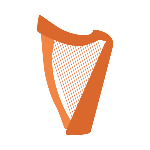 Isolated Orange Irish Harp Icon Vector Illustration | Jiffy Designs
