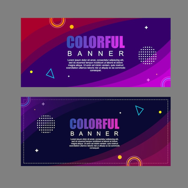 Vibrant Geometric Banners with Playful Shapes and Gradients | Jiffy Designs