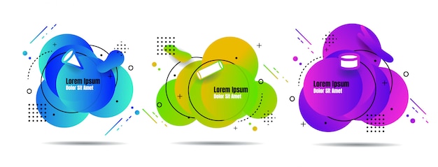 Vibrant Abstract Shapes Collection with Playful Text Overlays | Jiffy ...