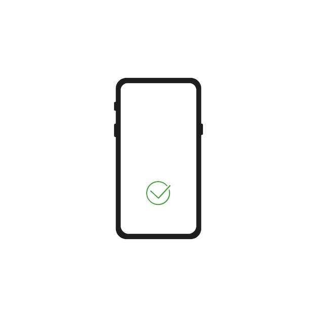Minimalist Smartphone Screen with Green Checkmark Icon | Jiffy Designs