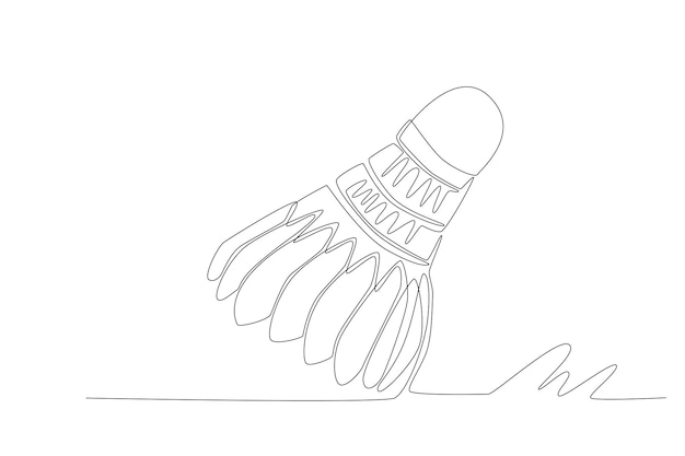 Elegant Badminton Shuttlecock in Minimalist Line Art | Jiffy Designs