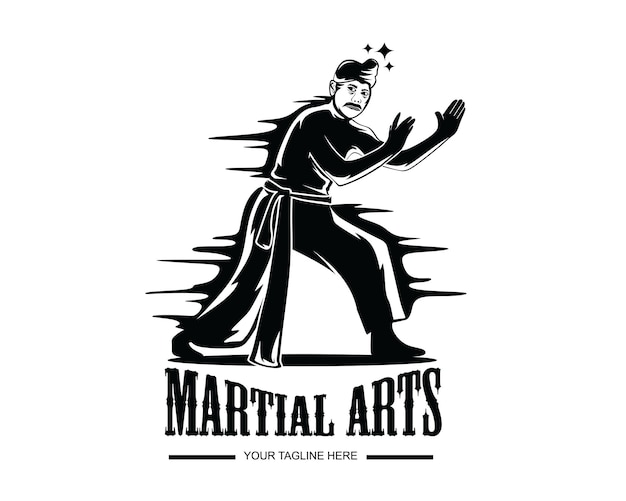Powerful Martial Arts Master Silhouette with Text | Jiffy Designs