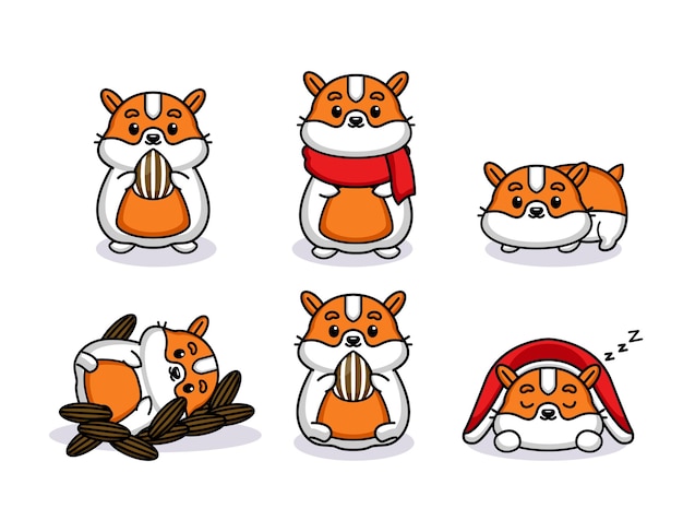 Adorable Hamster Mascot Characters in Playful Poses | Jiffy Designs