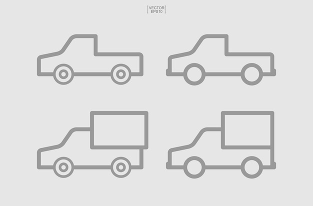 Minimalist Silhouettes of Various Utility Vehicles | Jiffy Designs