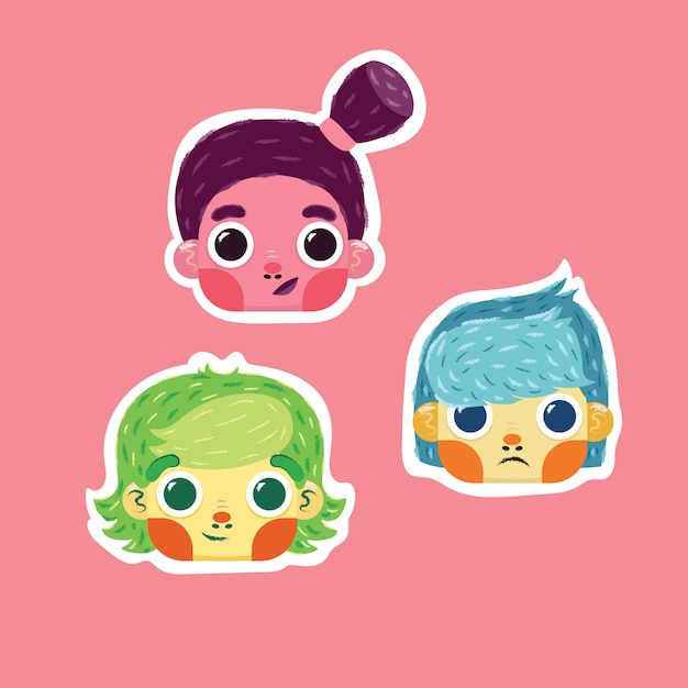 Vibrant Cartoon Character Faces with Expressive Emotions | Jiffy Designs