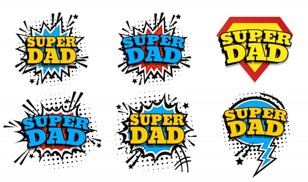 Vibrant Super Dad Superhero Logos and Illustrations | Jiffy Designs