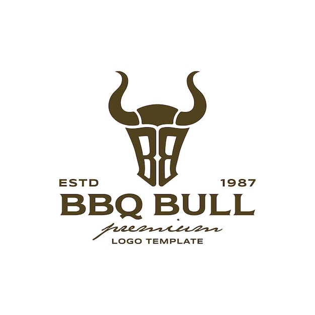 Iconic BBQ Bull Logo for Grilling and Smoking Enthusiasts | Jiffy Designs