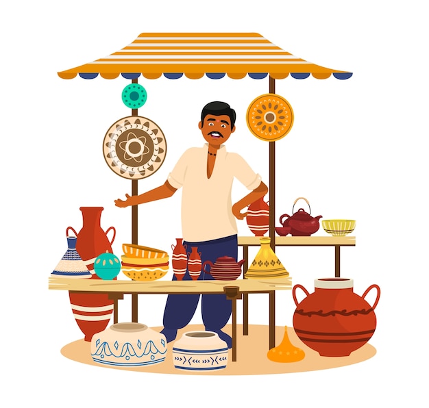 Vibrant Middle Eastern Market Stall with Artisanal Wares | Jiffy Designs