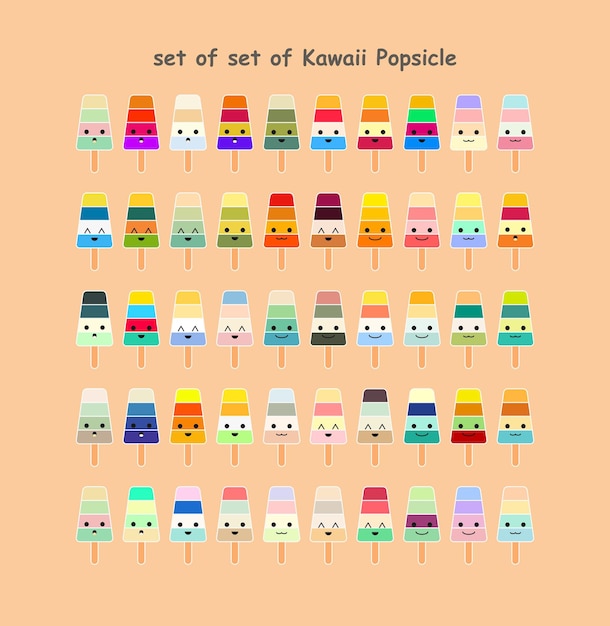 Vibrant Collection of Kawaii Popsicle Characters | Jiffy Designs