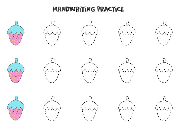 Charming Strawberry Shapes for Handwriting Practice | Jiffy Designs