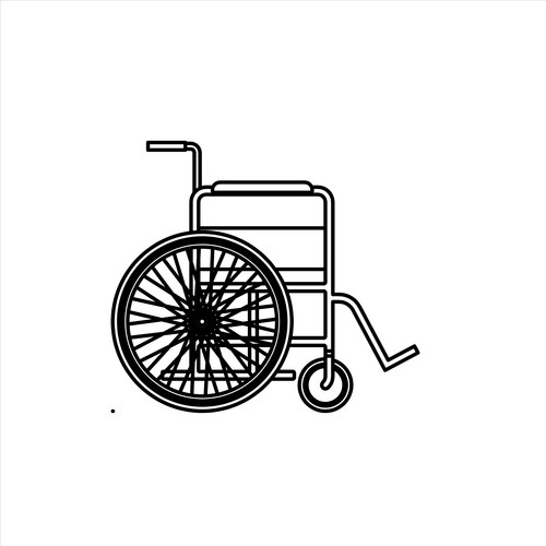 Simple Wheelchair Sketch Vector Design | Jiffy Designs