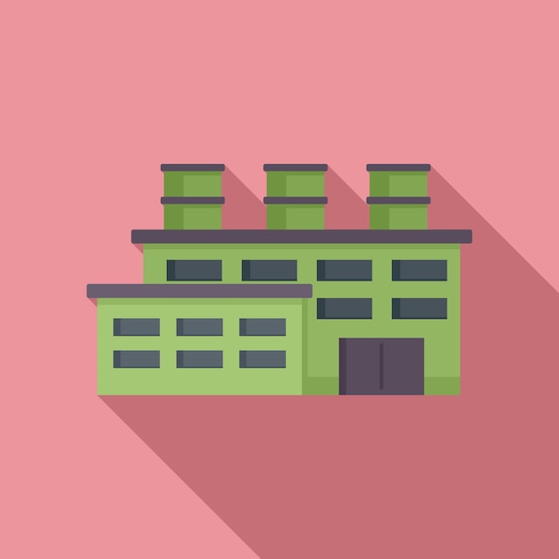 Vibrant Green Factory Building with Chimneys | Jiffy Designs