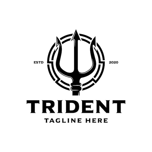 Powerful Trident Symbol with Retro Geometric Design | Jiffy Designs