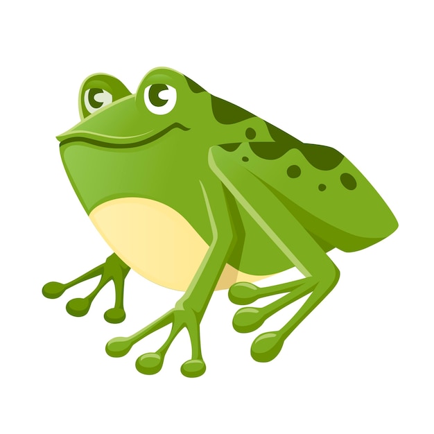 Cheerful Green Frog with Expressive Eyes and Spots | Jiffy Designs
