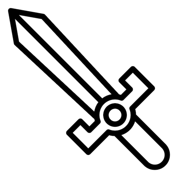 Minimalist Sword Icon with Geometric Design | Jiffy Designs