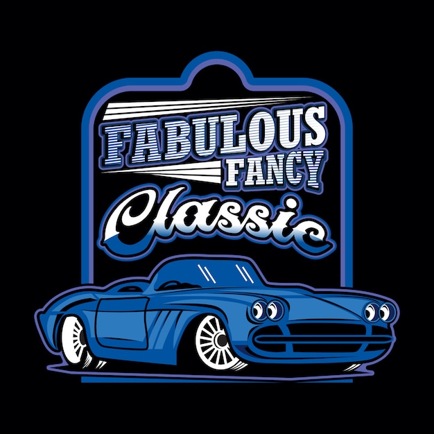 Sleek and Stylish Fabulous Fancy Classic Car Illustration | Jiffy Designs