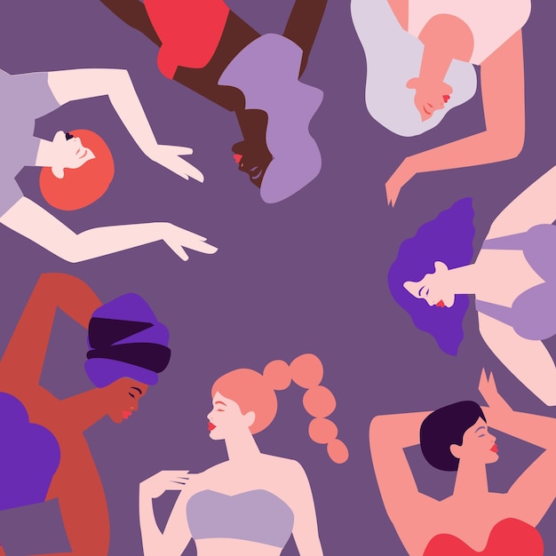 Vibrant Abstract Female Figures in Colorful Harmony | Jiffy Designs