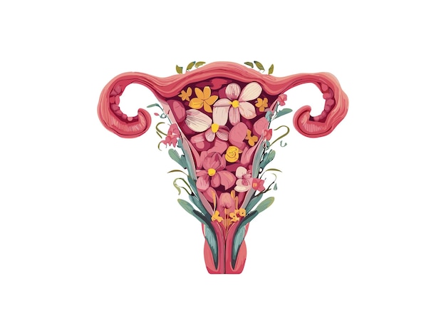 Vibrant Floral Uterus: A Captivating Anatomical Artwork | Jiffy Designs