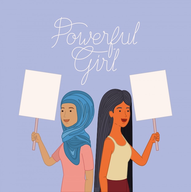 Illustration of Empowered Women Holding Protest Signs | Jiffy Designs