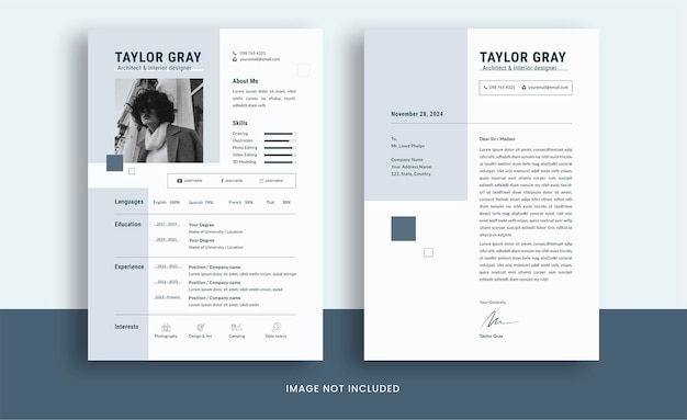 Elegant and Minimalist Resume Template for Taylor Gray | Jiffy Designs
