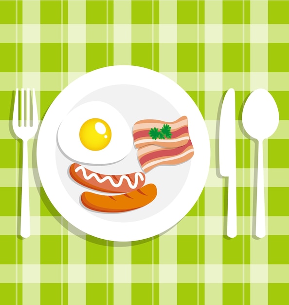 Delicious Breakfast Plate with Bacon, Egg, and Sausage | Jiffy Designs