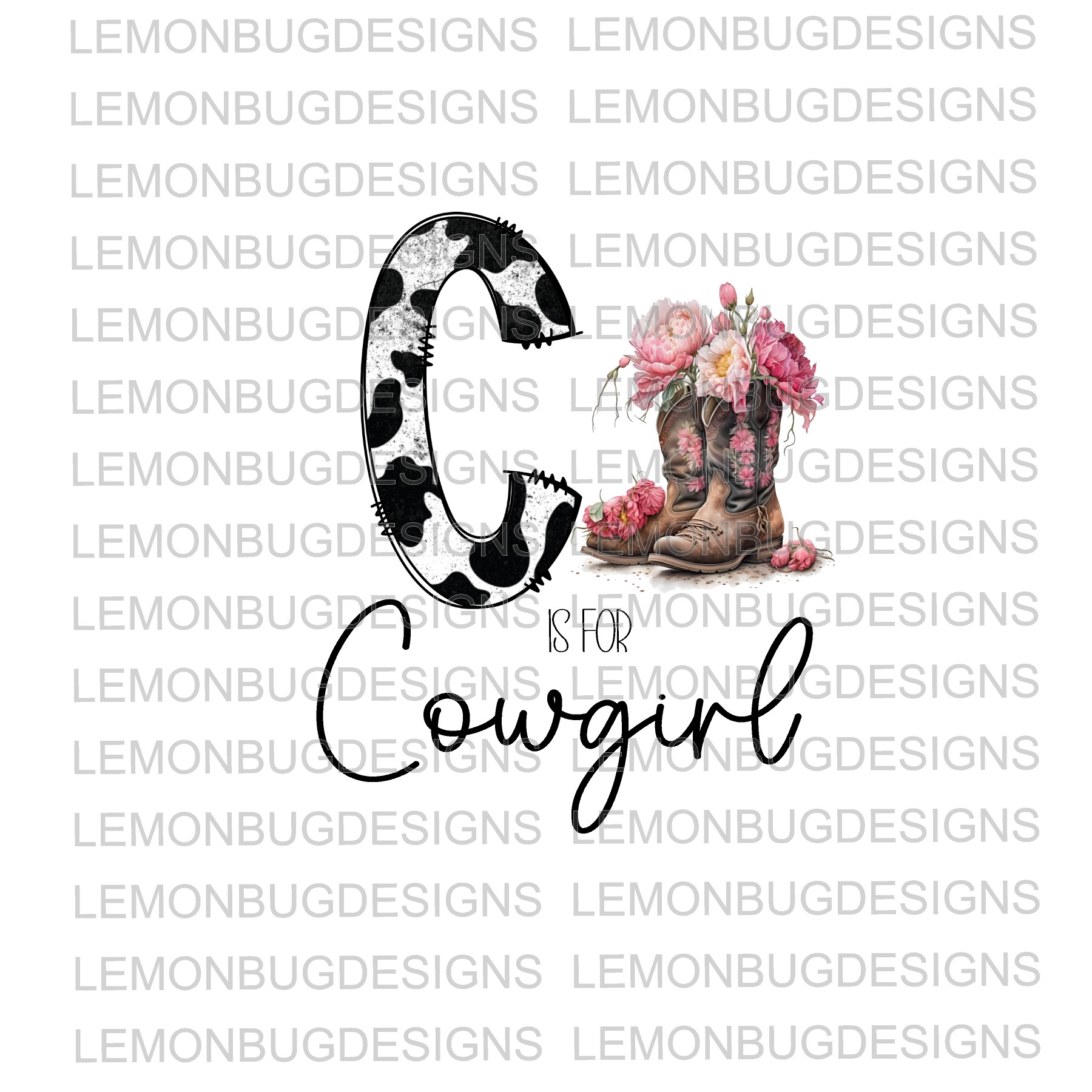 'C is for Cowgirl' Whimsical Western-Inspired Alphabet Design with ...