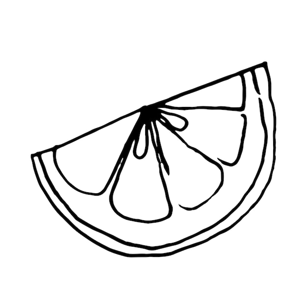 Stylized Lemon Slice - Bold Monochrome Graphic | Jiffy Designs