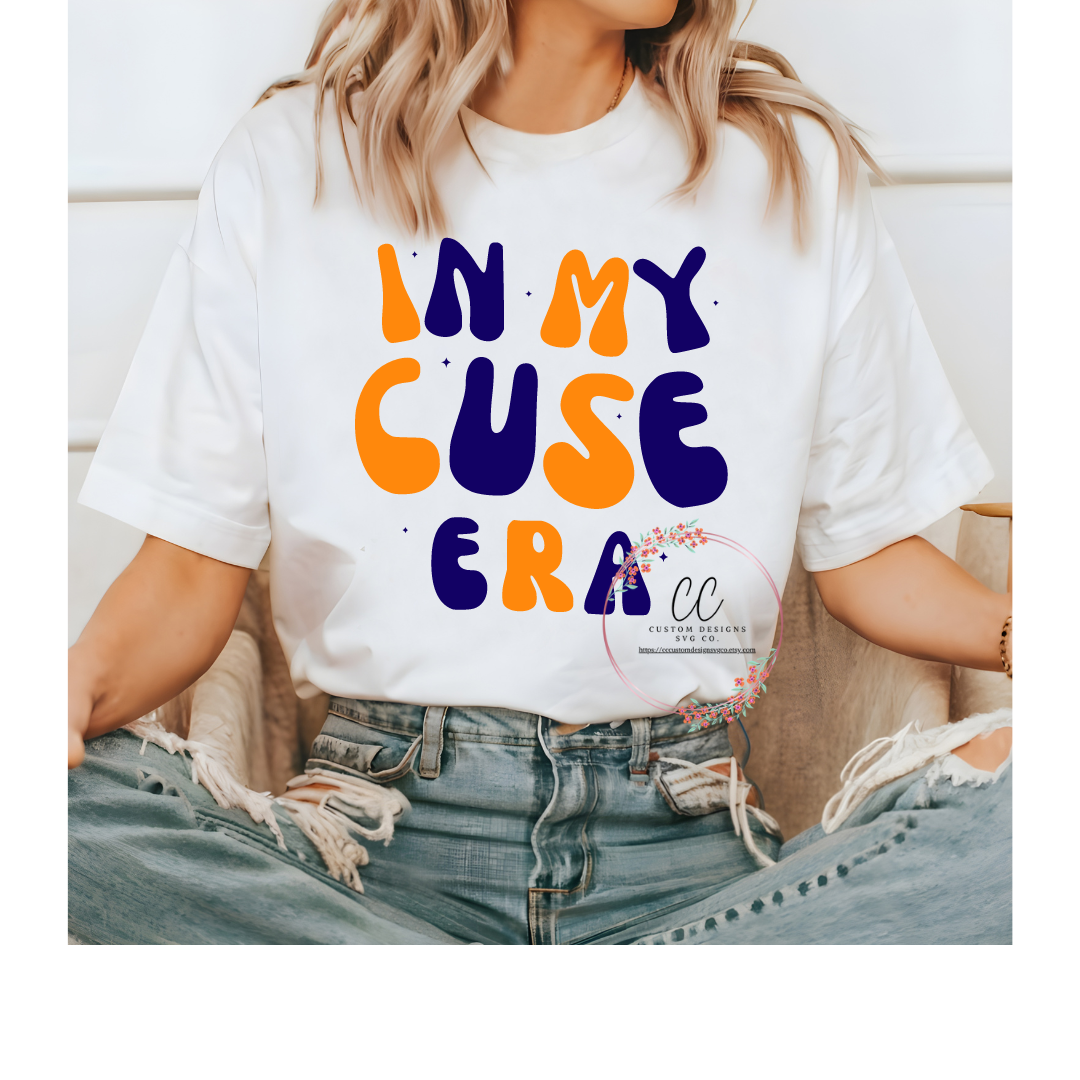 'In My Cuse Era' Playful Typography in Vibrant Orange and Deep Purple ...