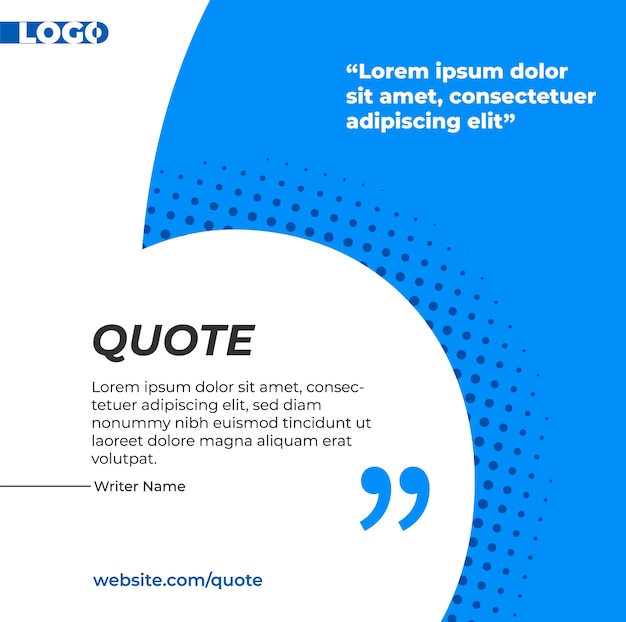 Vibrant Blue Halftone Backdrop with Inspirational Quote | Jiffy Designs