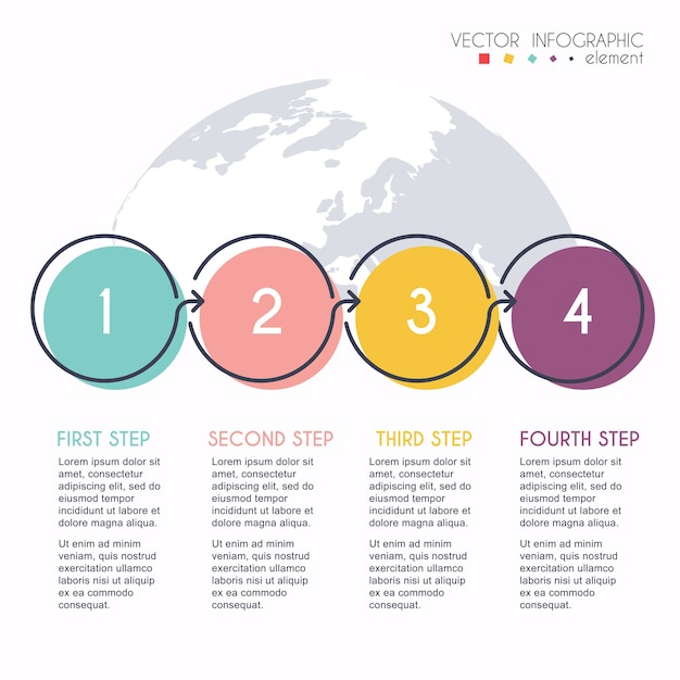 Vibrant Global Progression: Four Interconnected Steps | Jiffy Designs