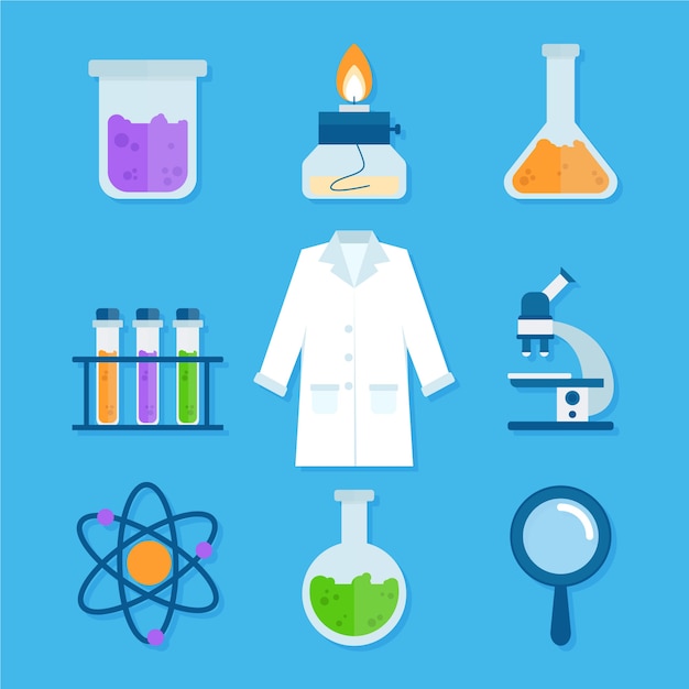 Vibrant Scientific Symbols and Lab Equipment Illustration | Jiffy Designs